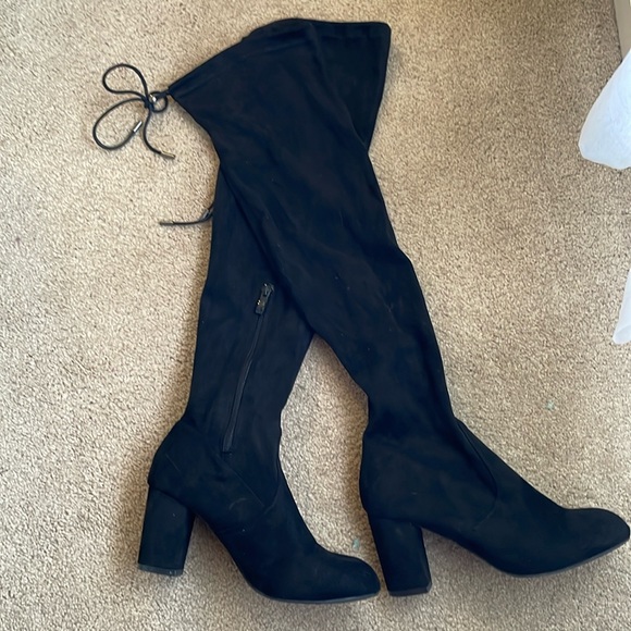 Nature Breeze | Shoes | Womens Black Suede Thigh High Boots | Poshmark